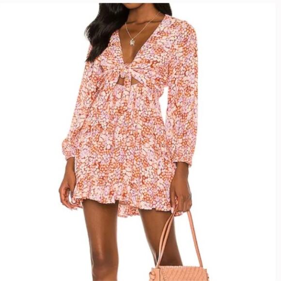 l*space | Dresses | L Space Stay Golden Ditsy Floral Cutout Mini Dress ...